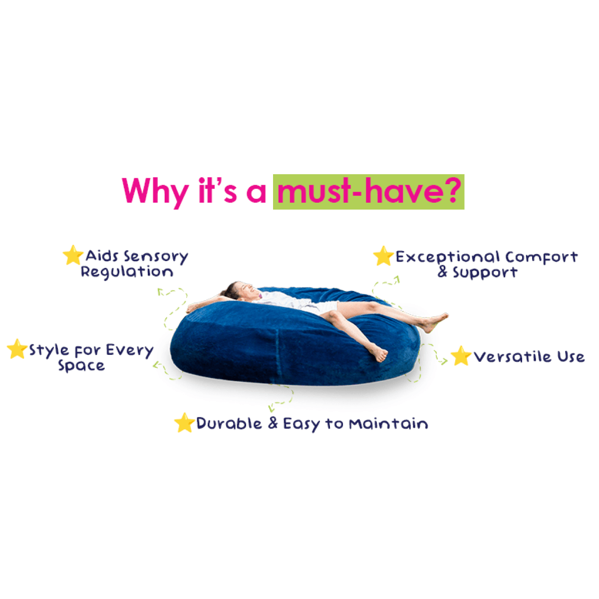 Sensory Pod Plush Filled Beanbag – Ultimate Comfort & Sensory Support ...